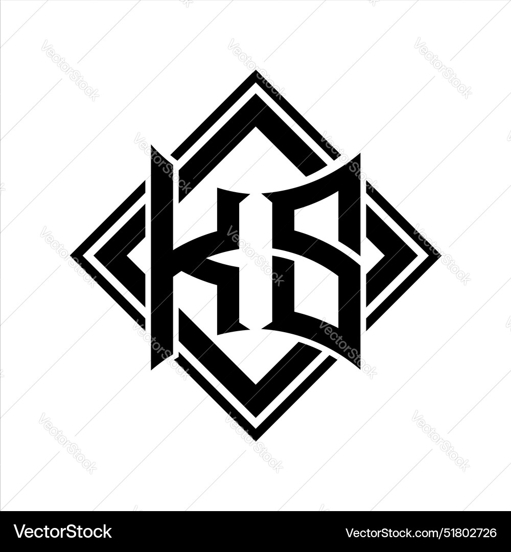 Ks letter logo with abstract shield shape Vector Image
