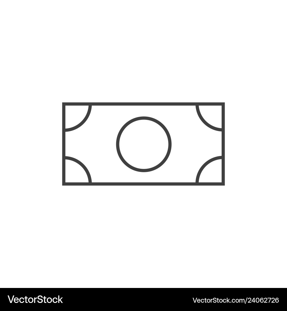Money banknote outline icon Royalty Free Vector Image