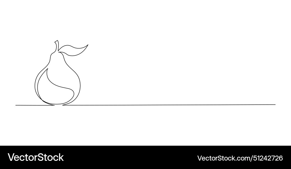 One line pear design on white background Vector Image