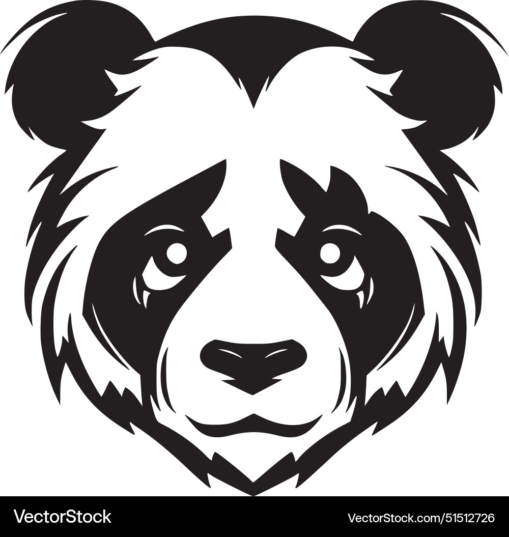 Panda - black and white Royalty Free Vector Image