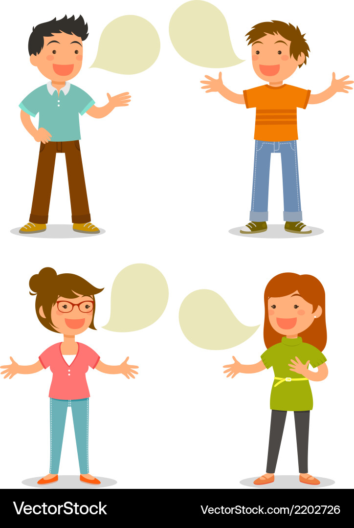 Cartoon People Talking To Each Other