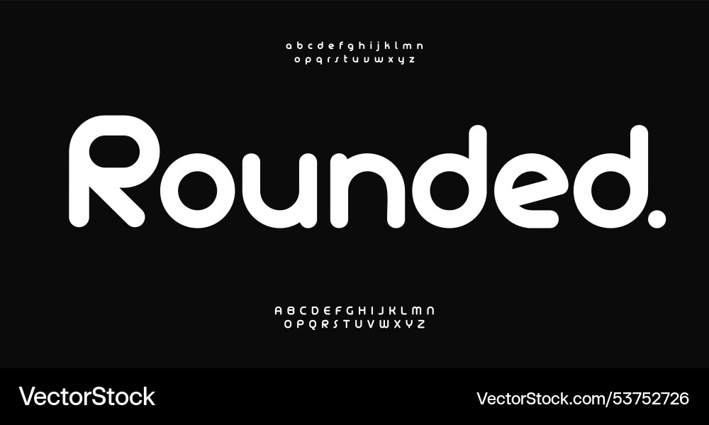 Rounded sans serif font minimalistic geometric Vector Image