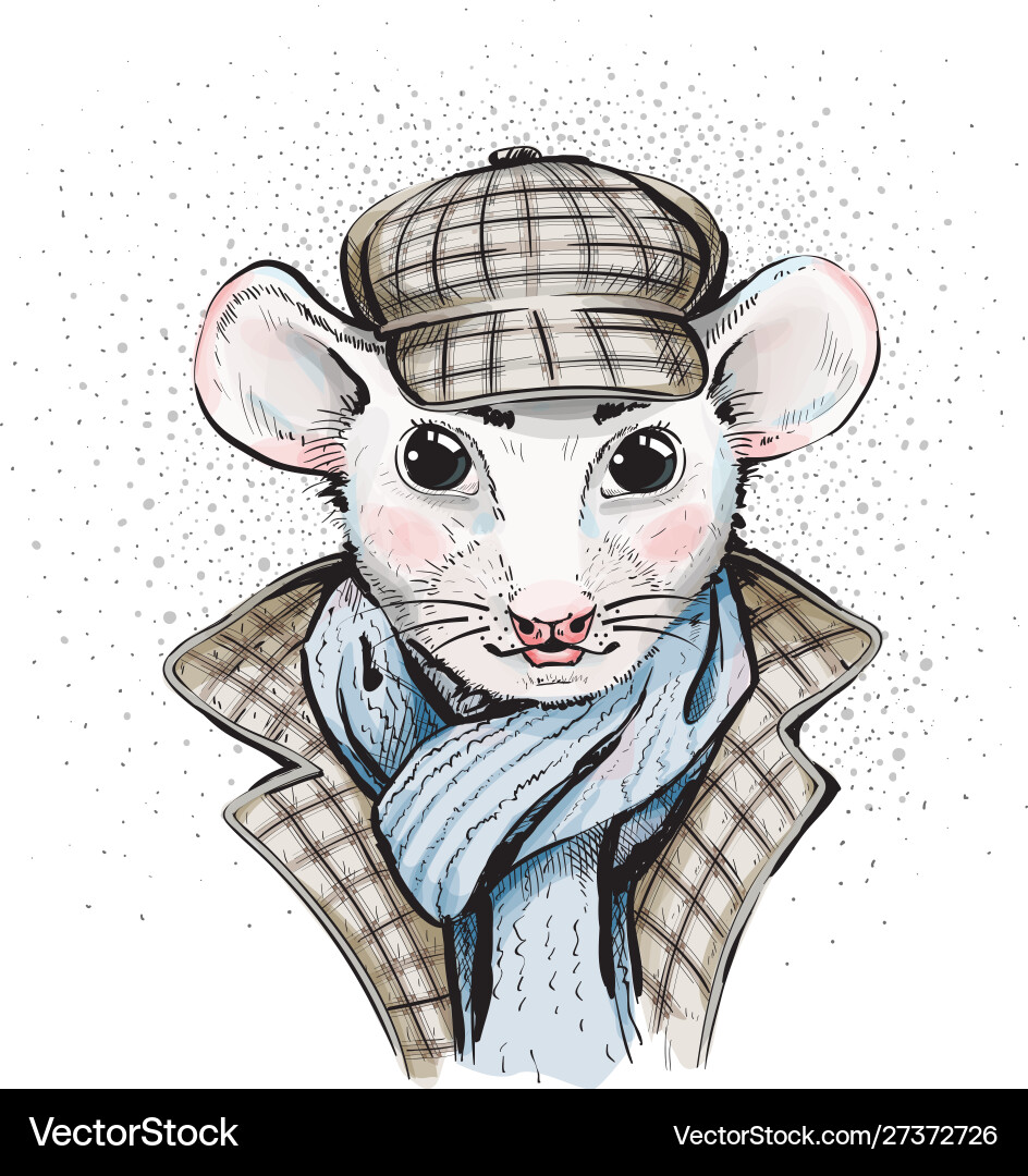Sherlock holmes - great mouse detective cartoon Vector Image