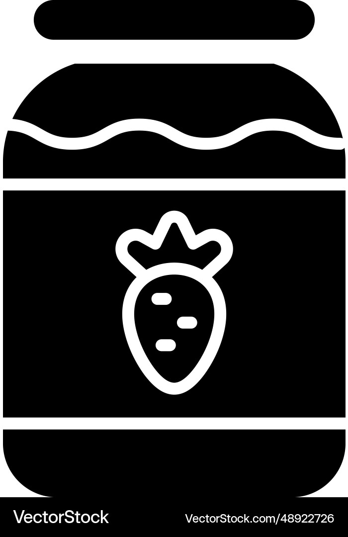 Strawberry jam icon silhouette design template Vector Image