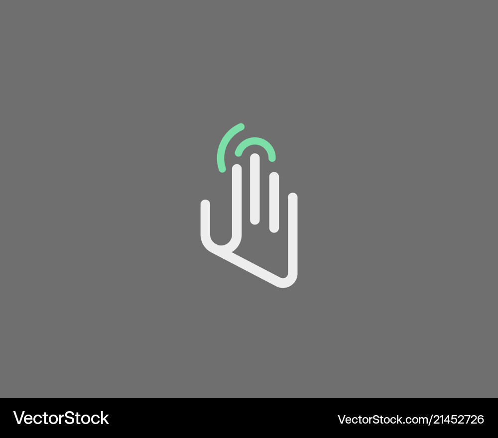 Touch screen palm finger logotype line Royalty Free Vector