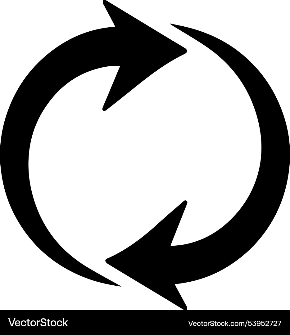 Recycle arrow refresh rotation silhouette Vector Image