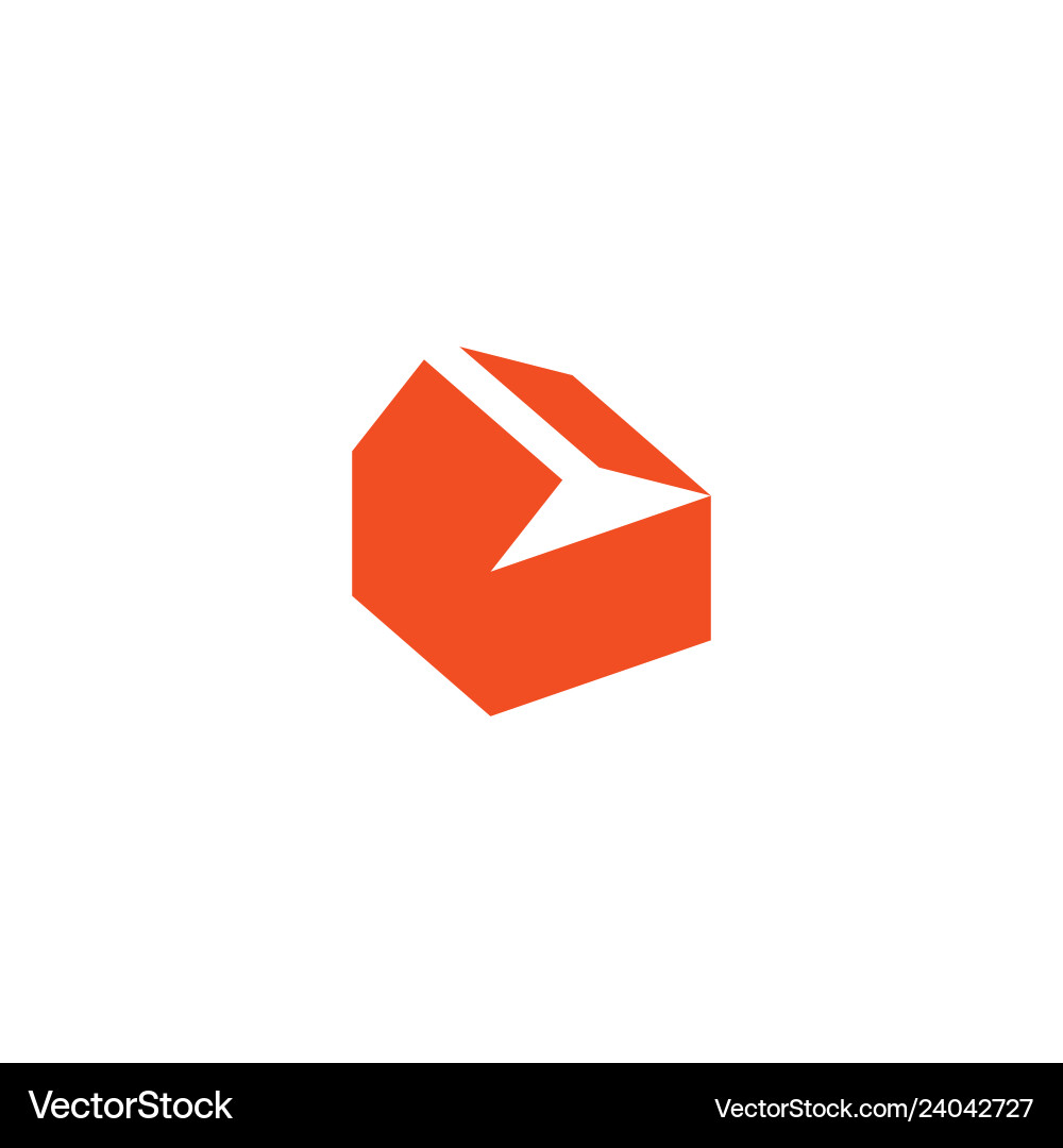 Unboxing Box Logo Icon Royalty Free Vector Image