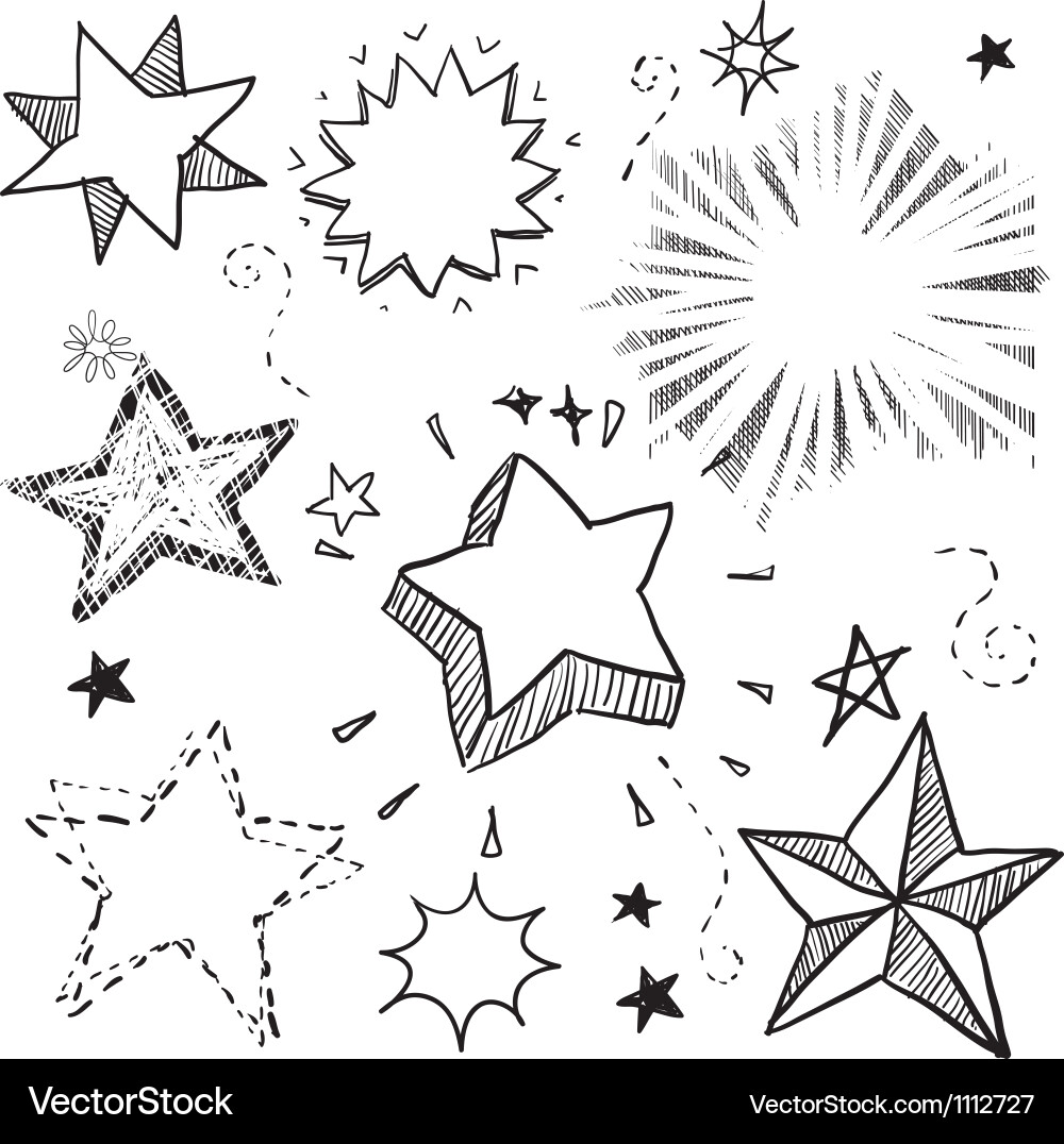 Whimsical Star Doodle Royalty Free Vector Image