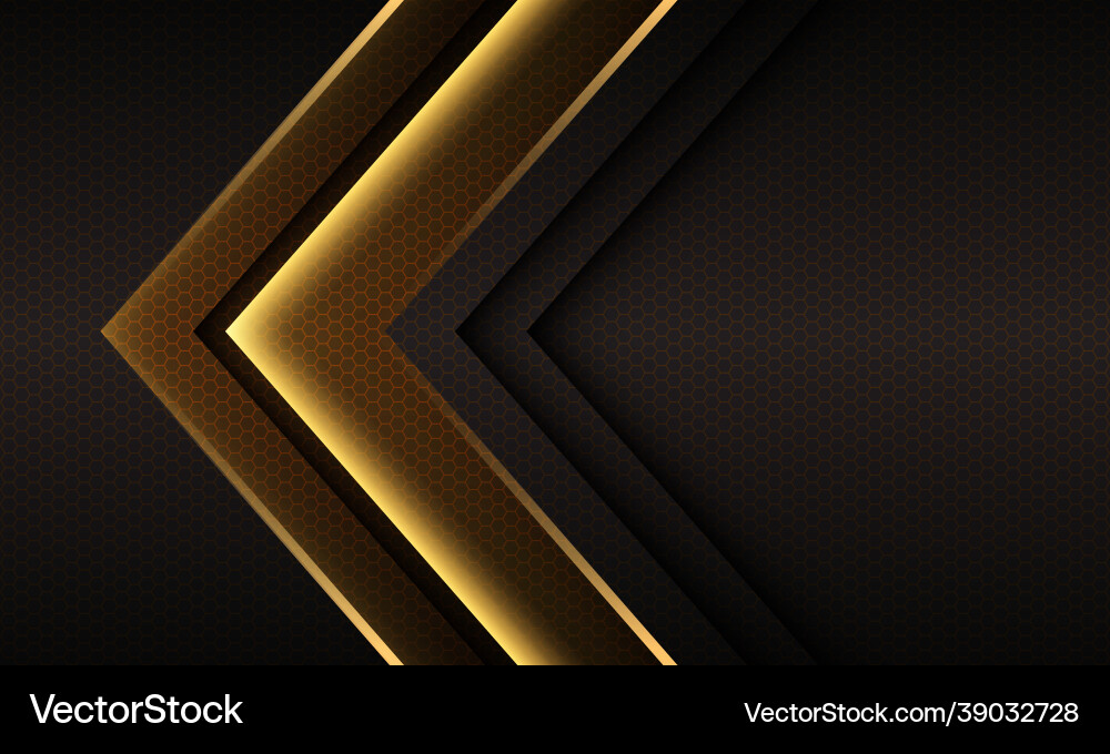 Abstract gold light arrow direction geometric Vector Image
