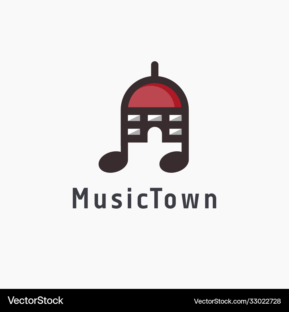 Abstract simple town hall music note logo icon Vector Image