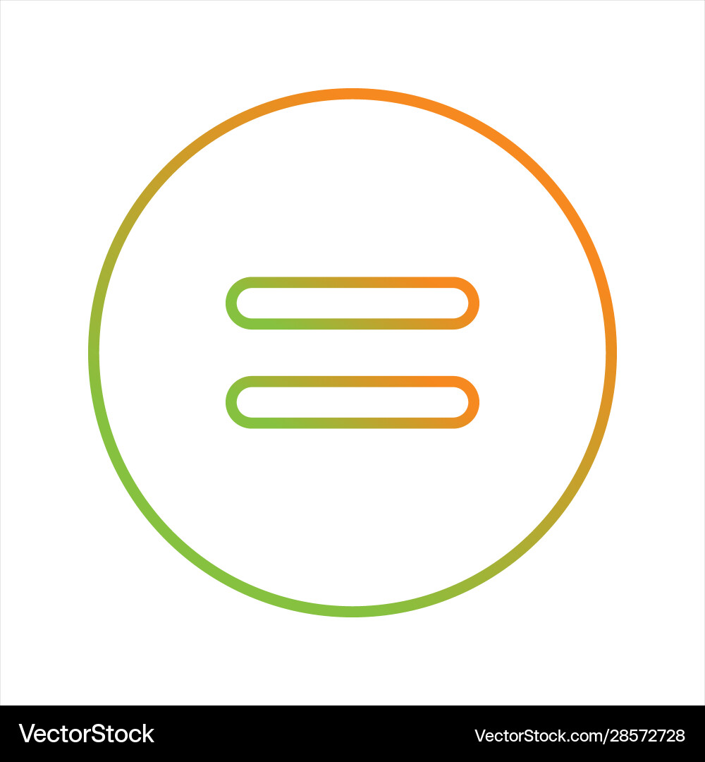 Beautiful equal to symbol line icon Royalty Free Vector