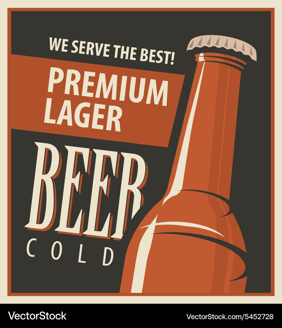 Beer retro Royalty Free Vector Image - VectorStock