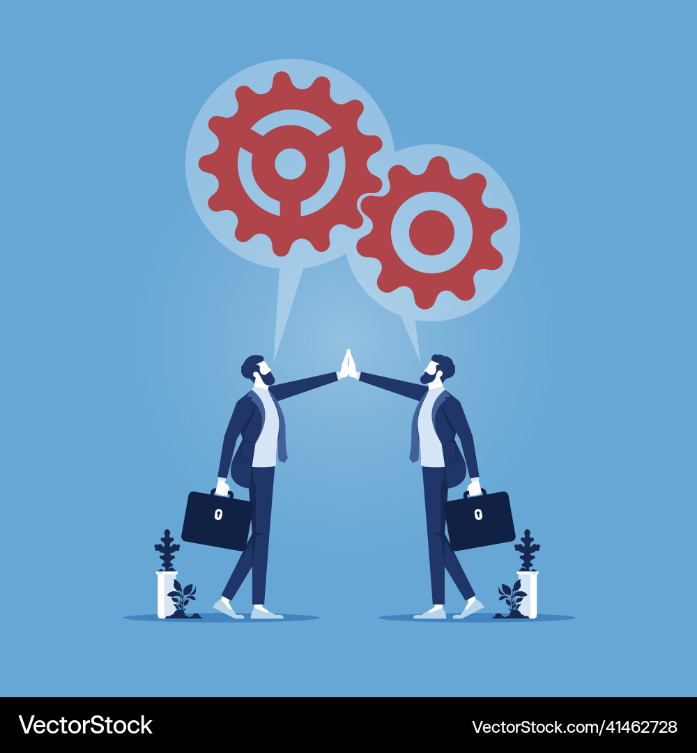 Business partnership negotiation to make Vector Image