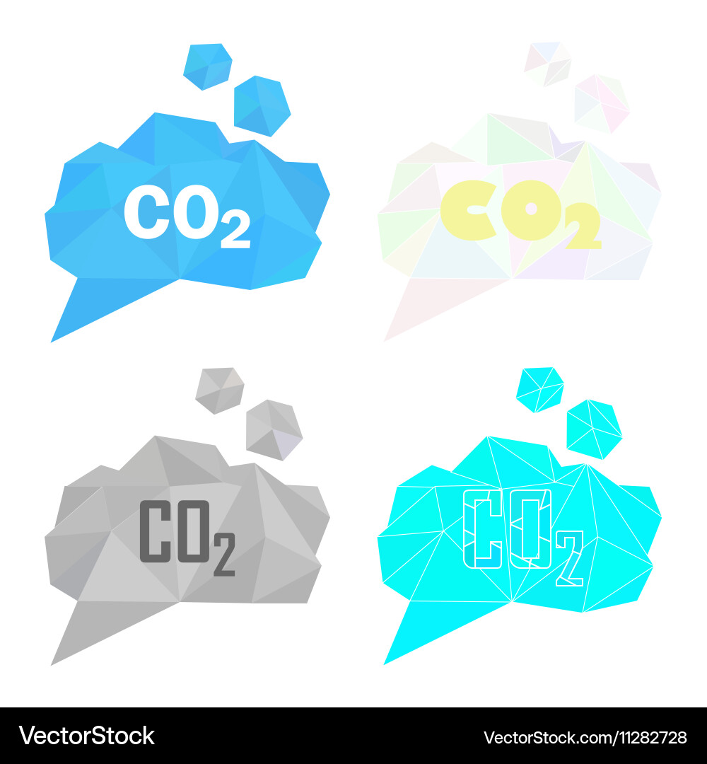 Carbon dioxide cloud set Royalty Free Vector Image