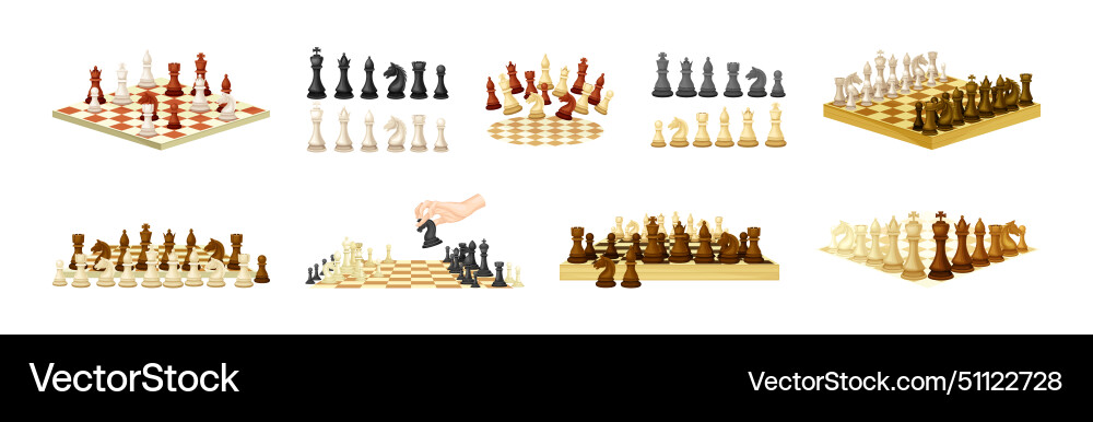 Chess pieces for strategic board game set Vector Image