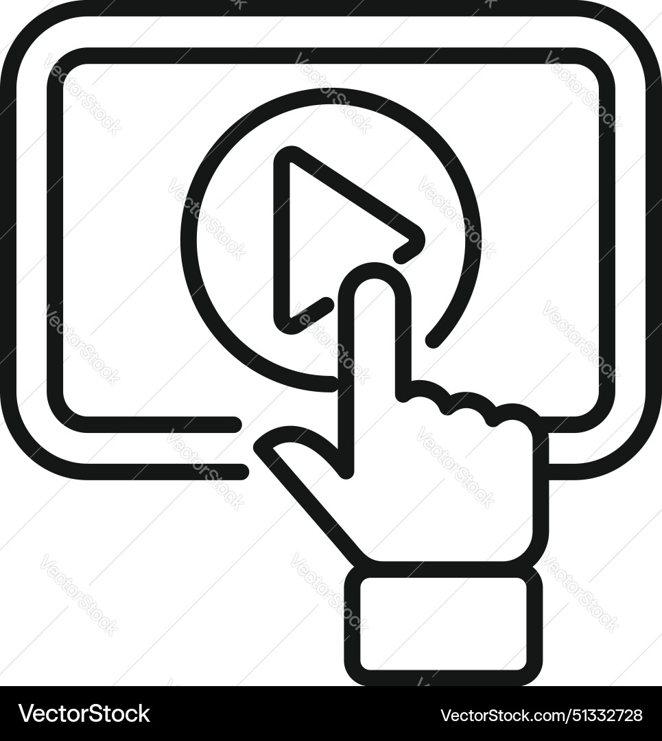 Click playback icon line art Royalty Free Vector Image