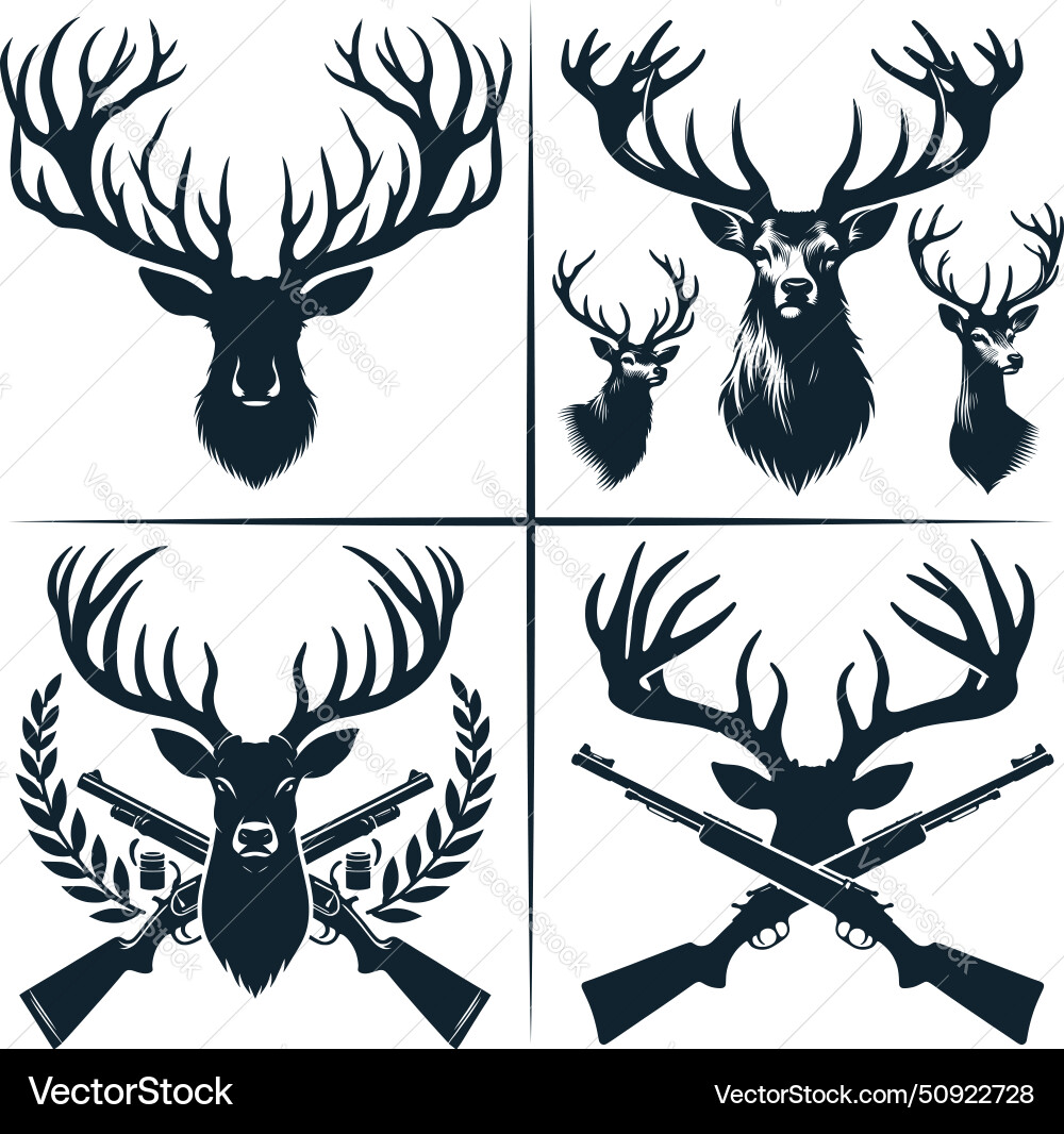 Deer head svg hunting cut file cric Royalty Free Vector
