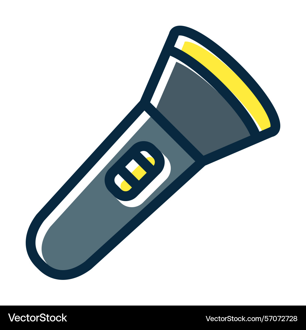 Flashlight thick line filled dark colors icons Vector Image