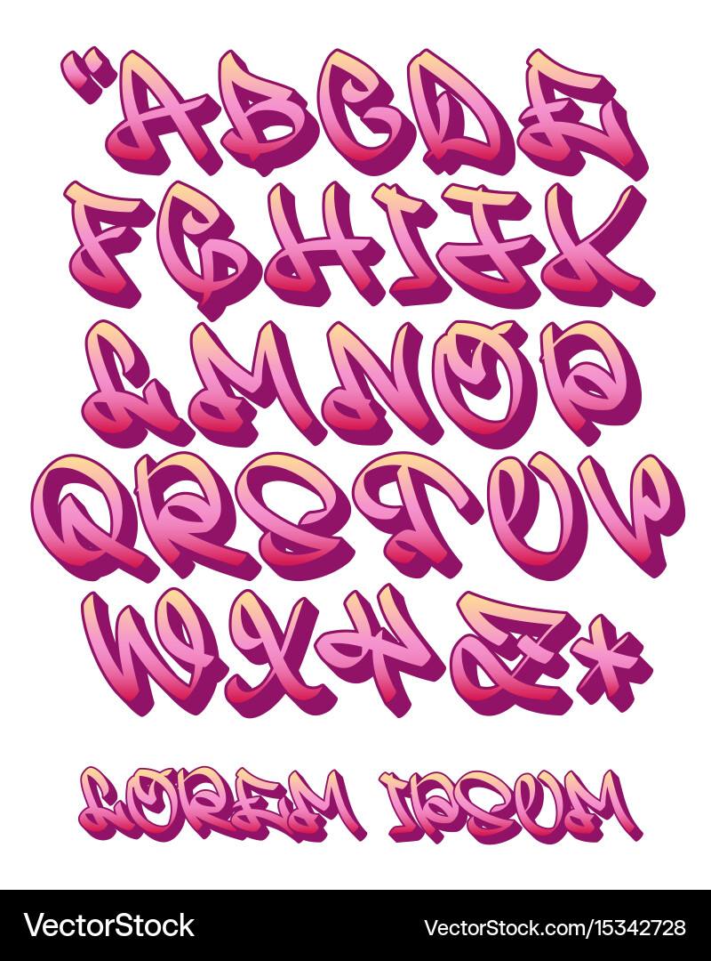 Alphabet Graffiti 3d Bright Graffiti 3D Inflated Alphabet PNG Bundle,