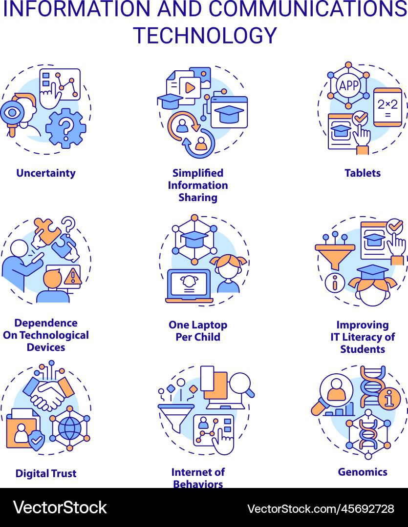 Information and communications technology concept Vector Image