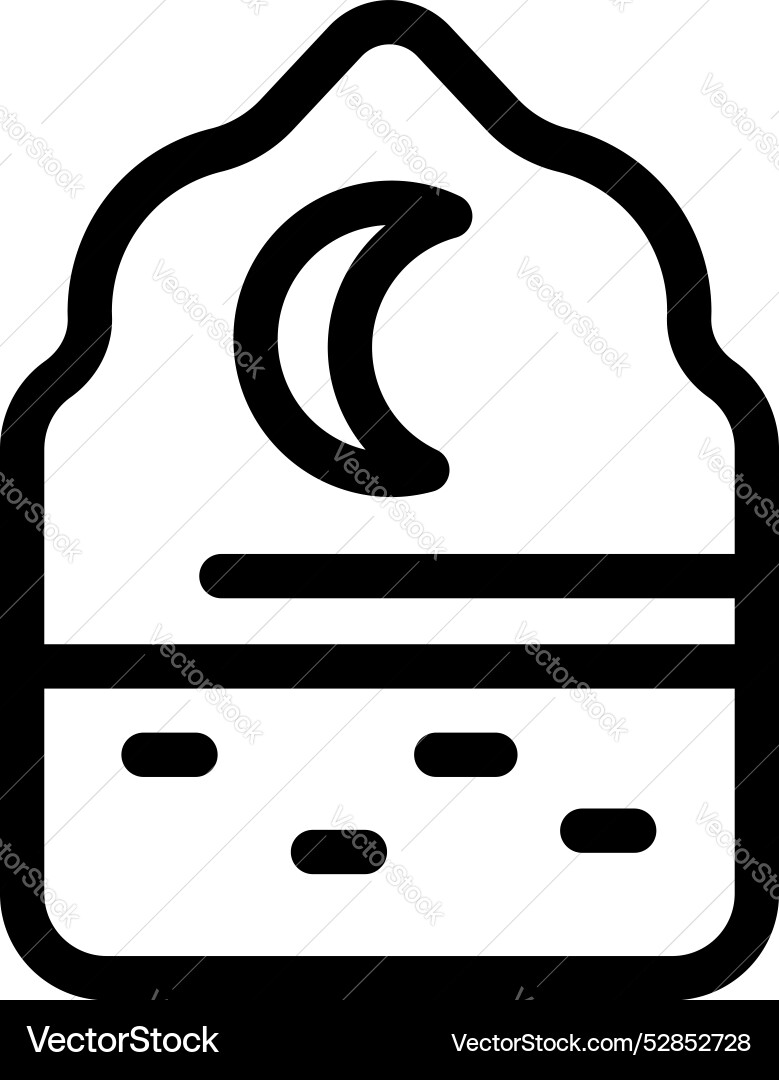 Night mode icon showing a crescent moon and dark Vector Image