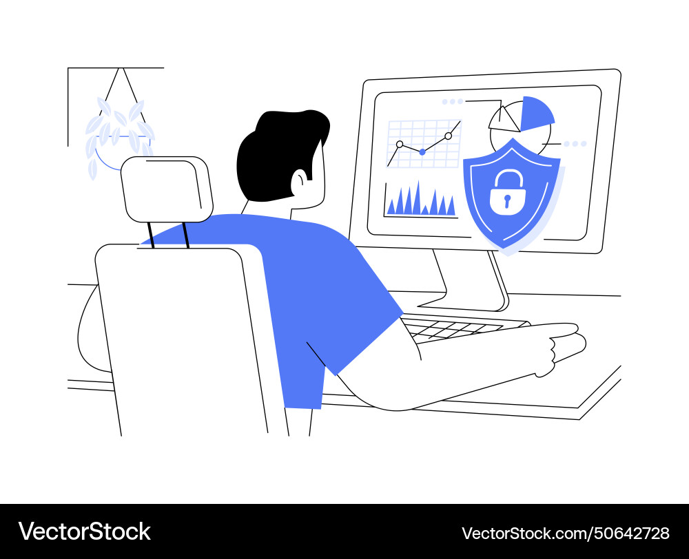 Security engineer isolated cartoon Royalty Free Vector Image