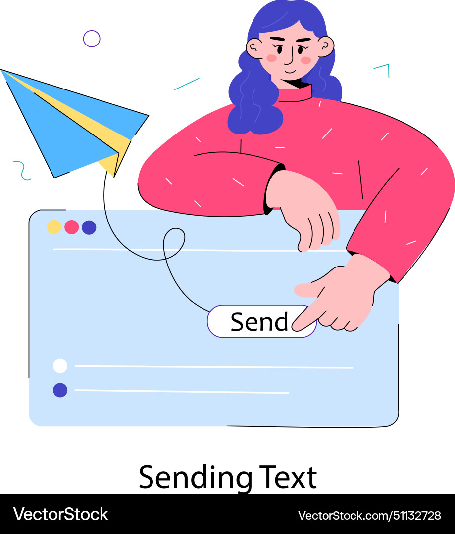 Sending text Royalty Free Vector Image - VectorStock