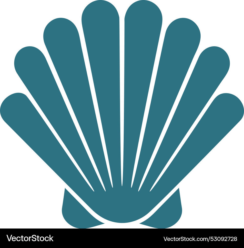 Shell blue symbol seashell logo resort emblem Vector Image