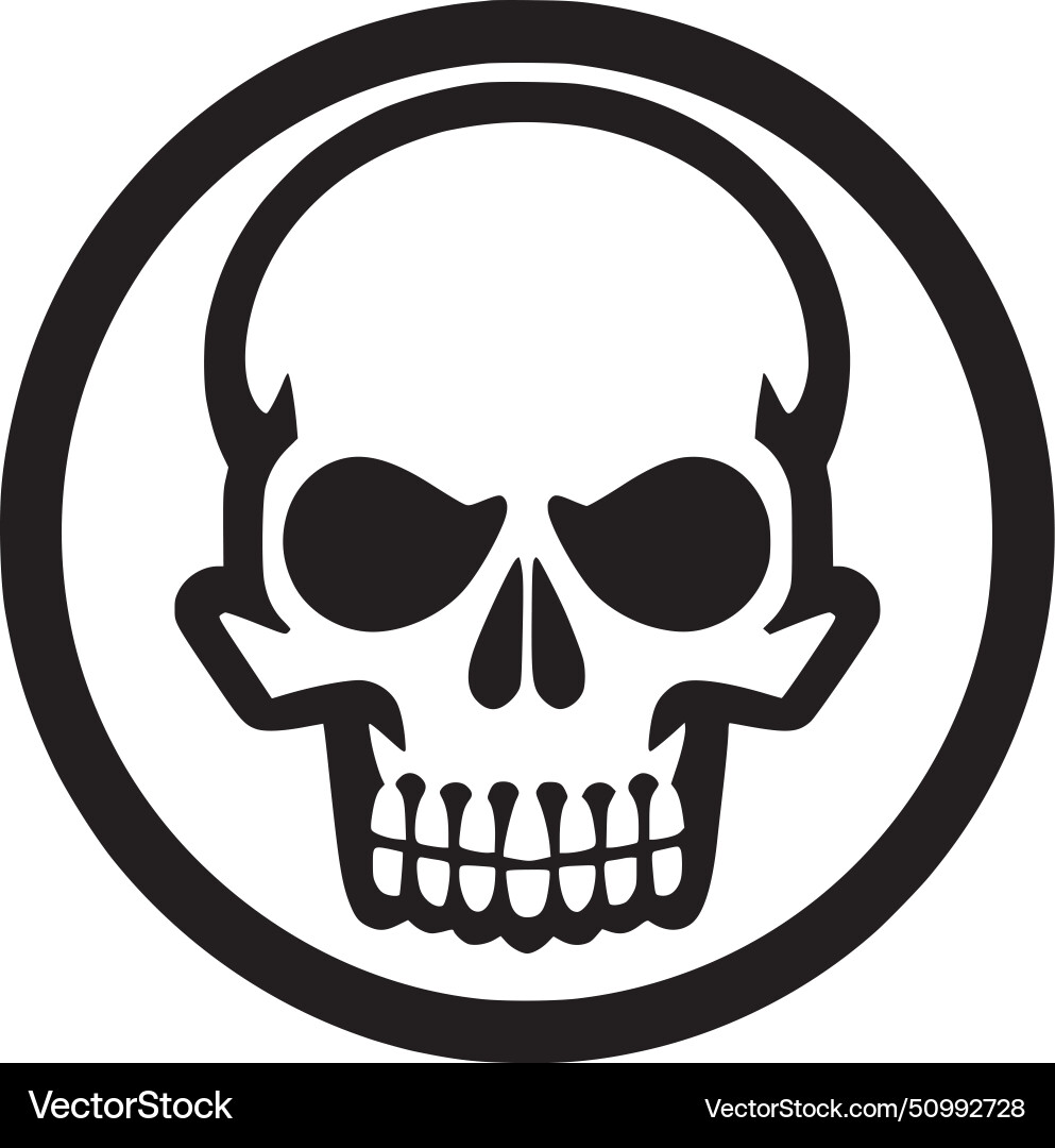 Skull - black and white isolated icon Royalty Free Vector