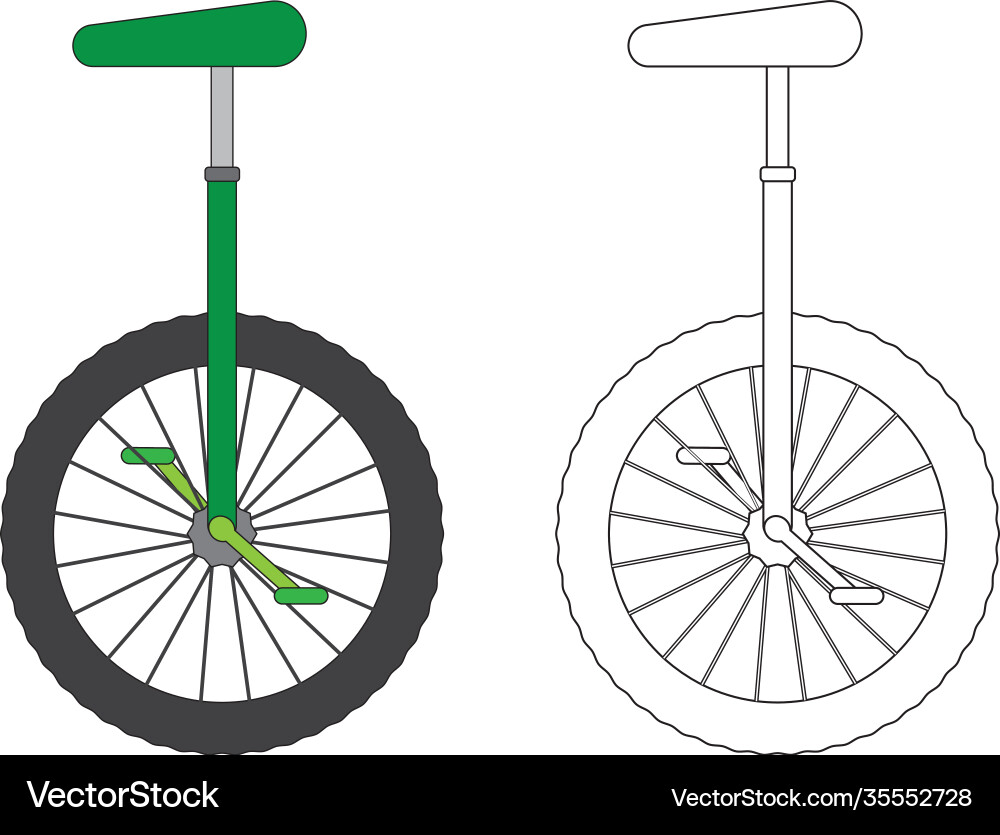 Unicycle Coloring Page for Kids Royalty Free Vector Image