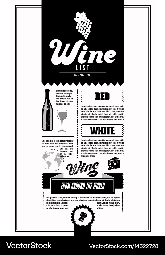 Wine list design template Royalty Free Vector Image