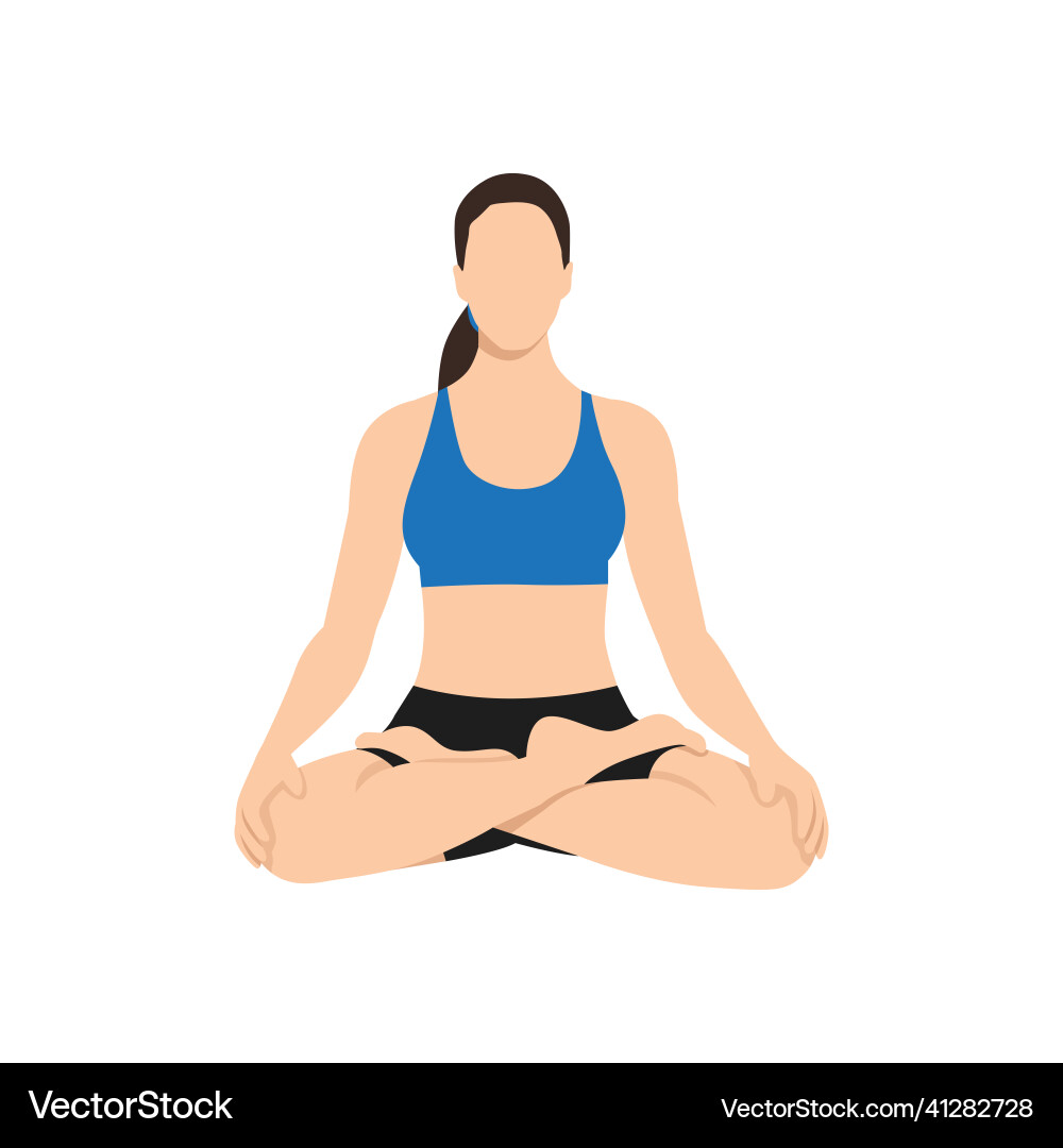Woman doing lotus pose padmasana exercise Vector Image