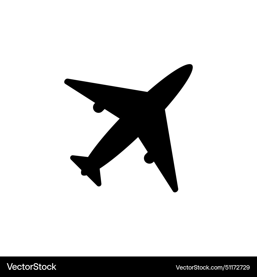 Airplane plane flat icon Royalty Free Vector Image