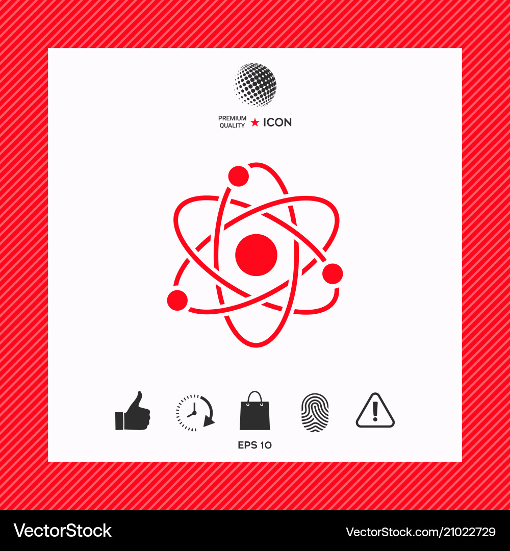 Atom symbol - science icon Royalty Free Vector Image