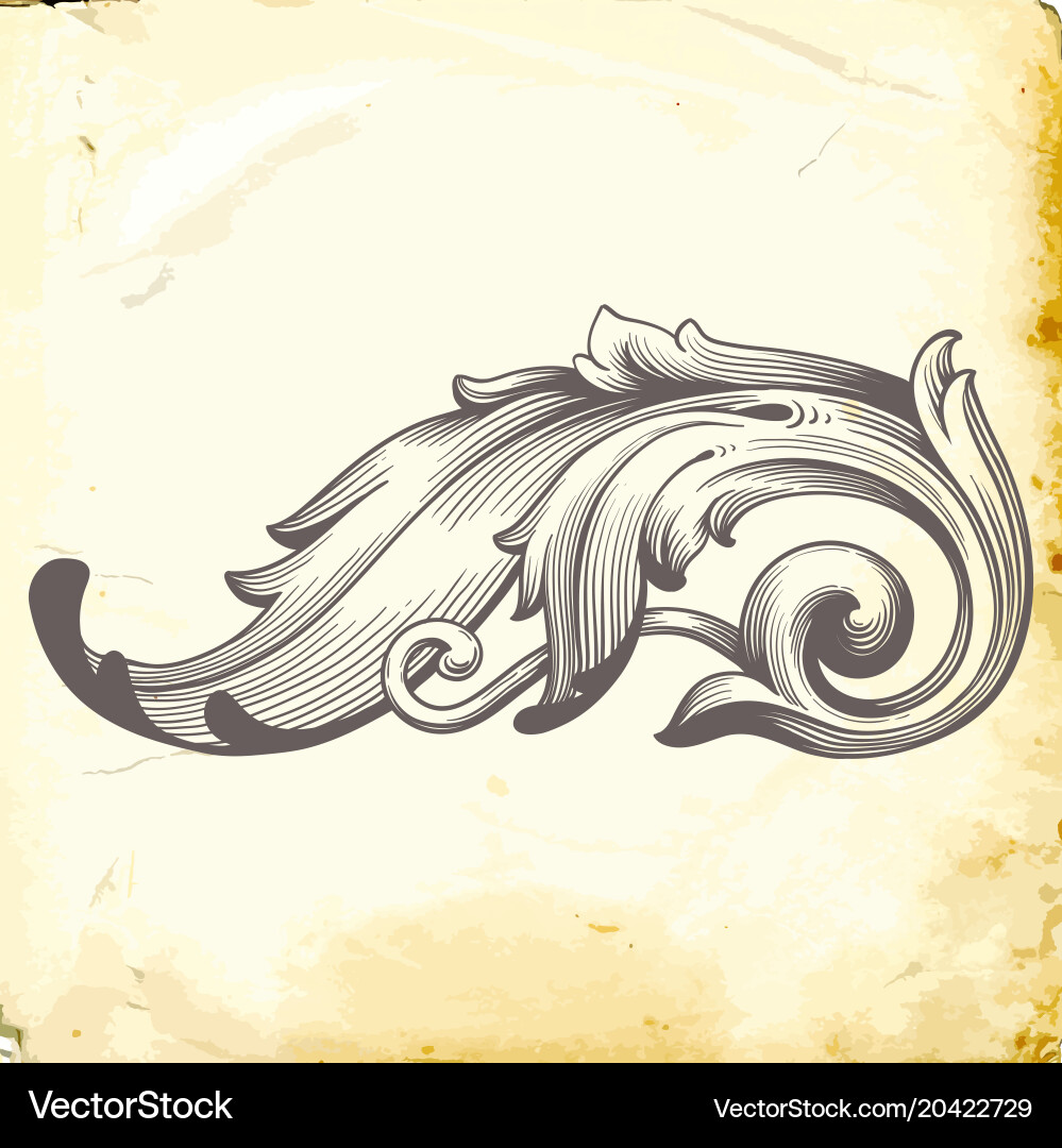 Baroque of vintage elements for design Royalty Free Vector