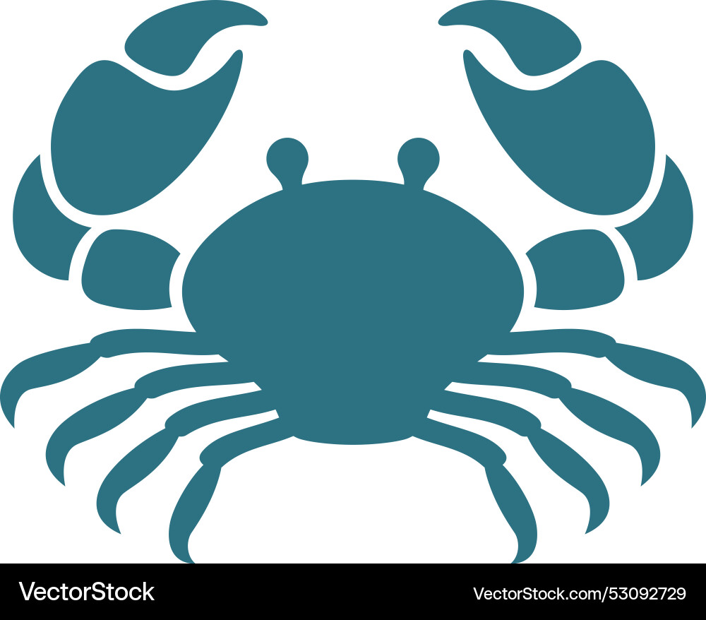 Blue crab silhouette seafood logo shellfish Vector Image