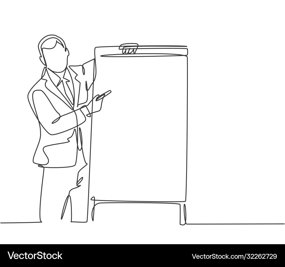 Business coaching concept single continuous line Vector Image