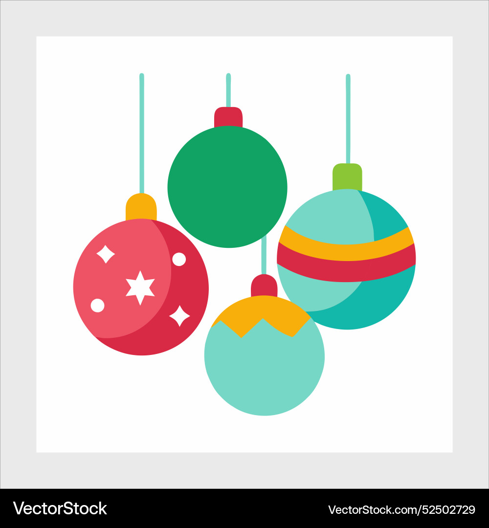 Christmas ornaments icons Royalty Free Vector Image