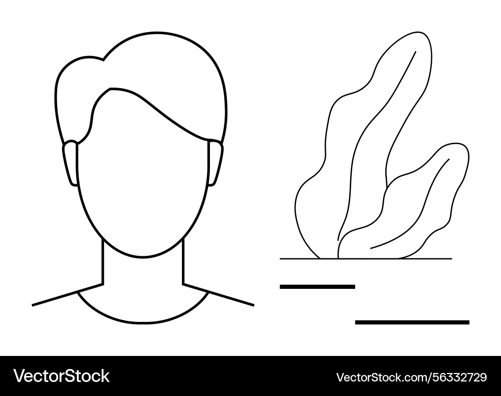 Faceless Person Outline with Leaf Royalty Free Vector Image