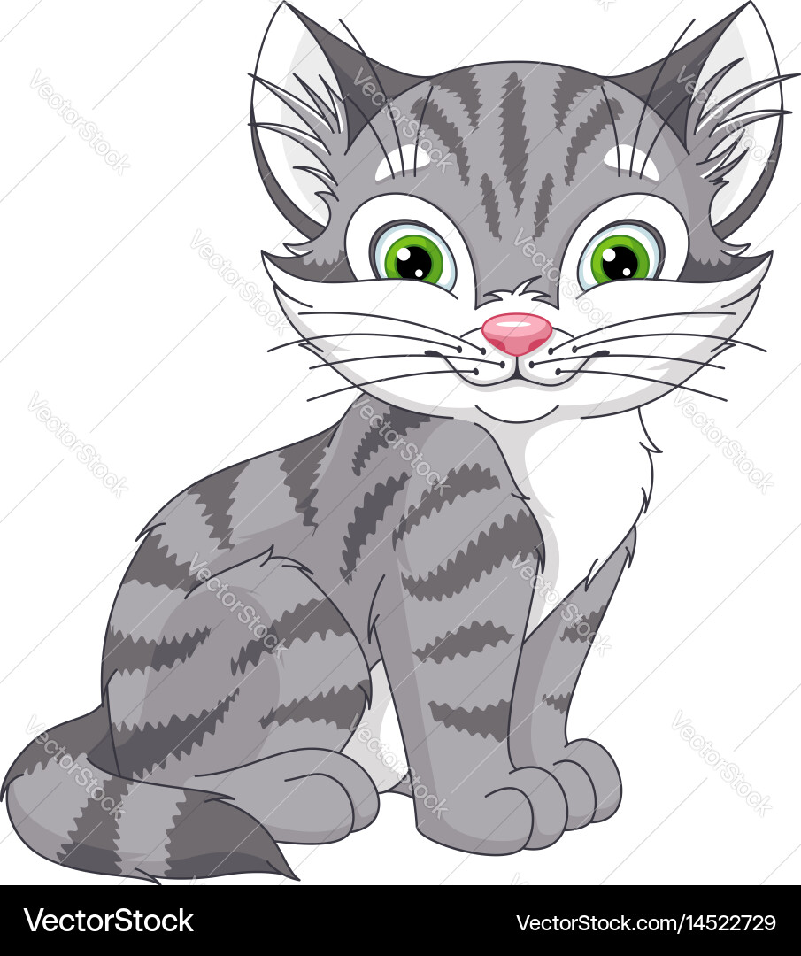 Grey cat Royalty Free Vector Image - VectorStock