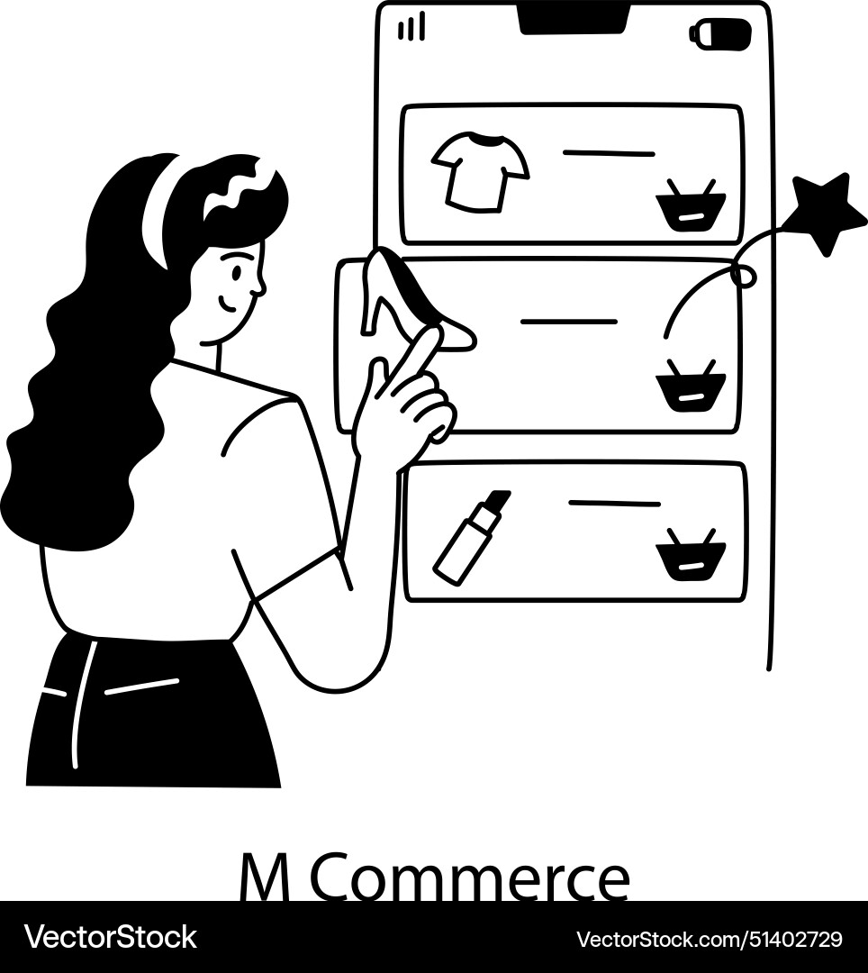 M commerce Royalty Free Vector Image - VectorStock