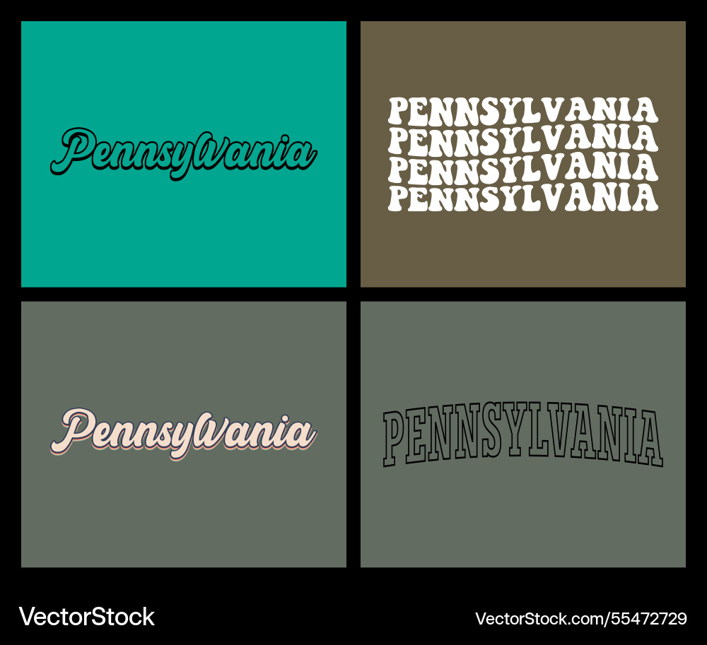 Pennsylvania text t shirt design Royalty Free Vector Image