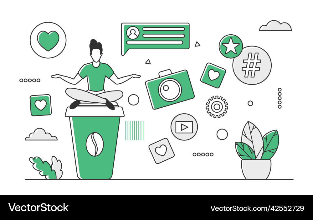 Social media content articles sharing Royalty Free Vector