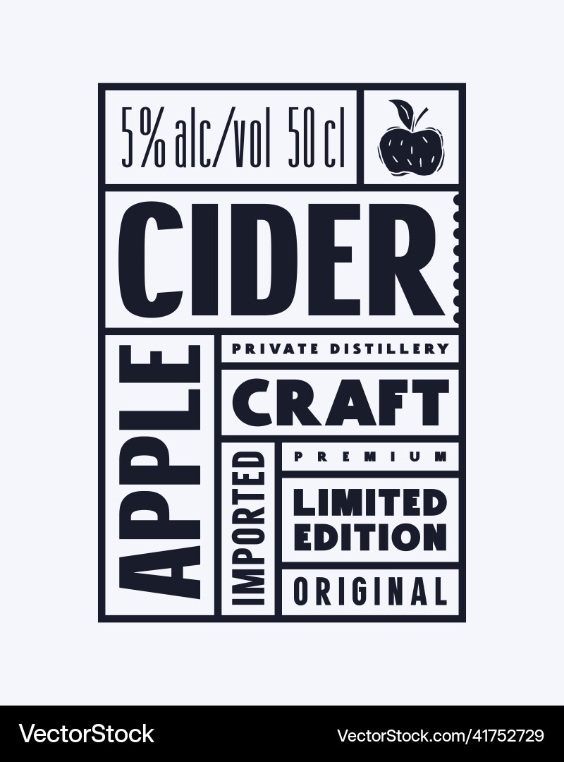 Template label for apple cider Royalty Free Vector Image