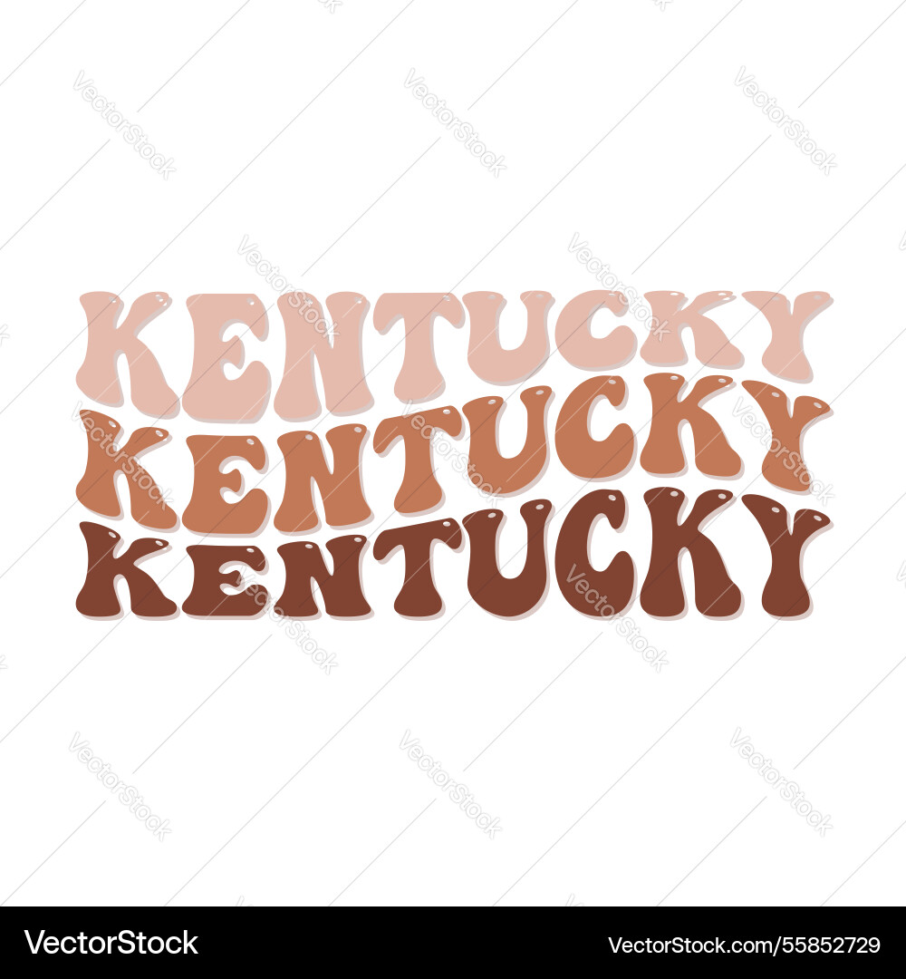 Wavy kentucky usa lettering design Royalty Free Vector Image