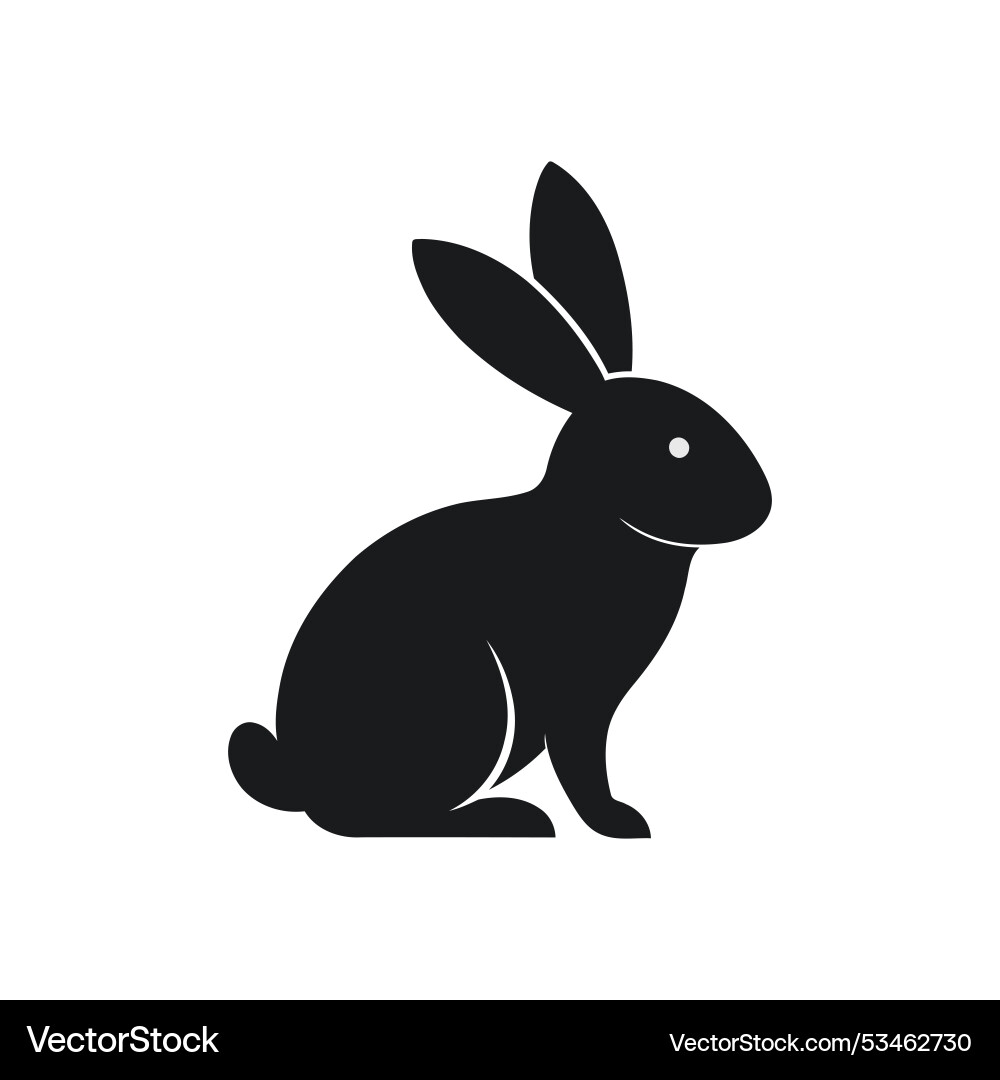 A simple silhouette rabbit logo design Royalty Free Vector