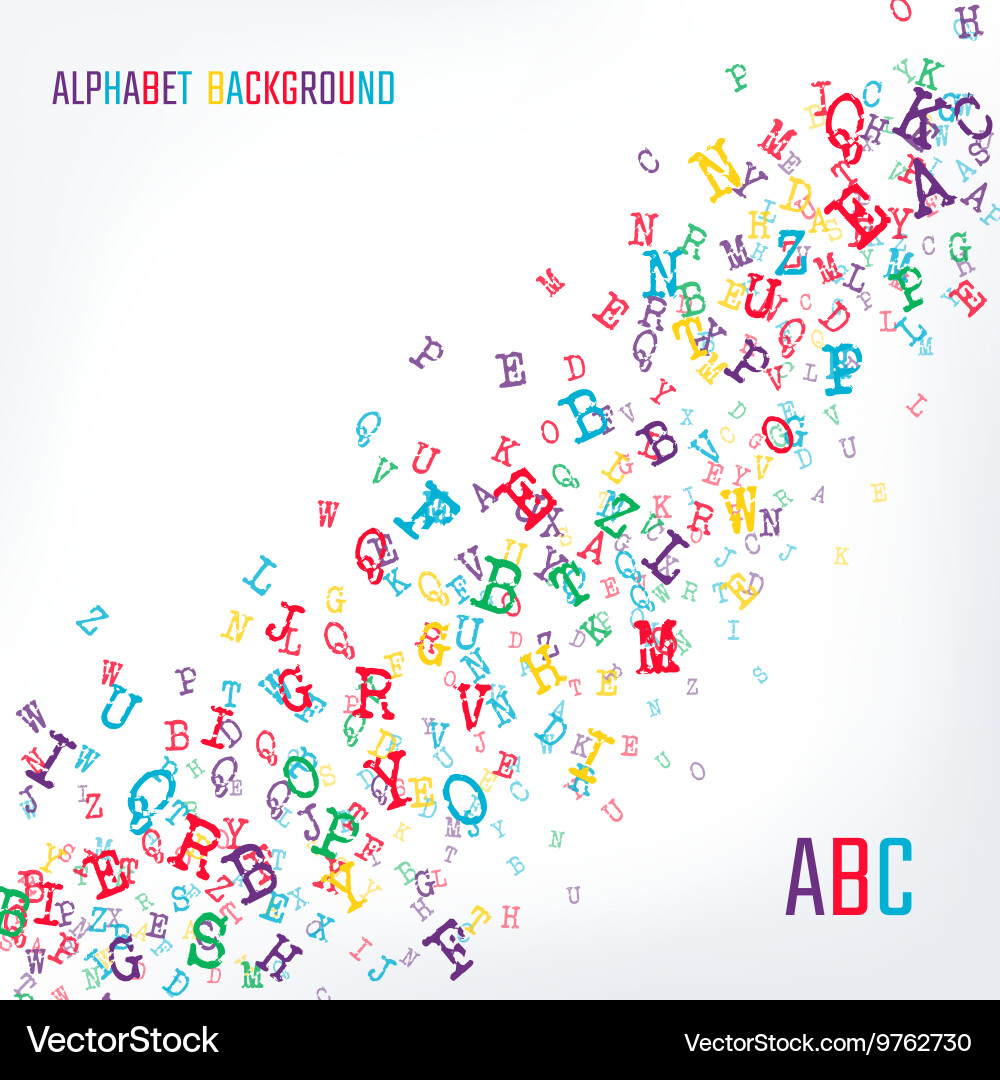 Alphabet background color Royalty Free Vector Image