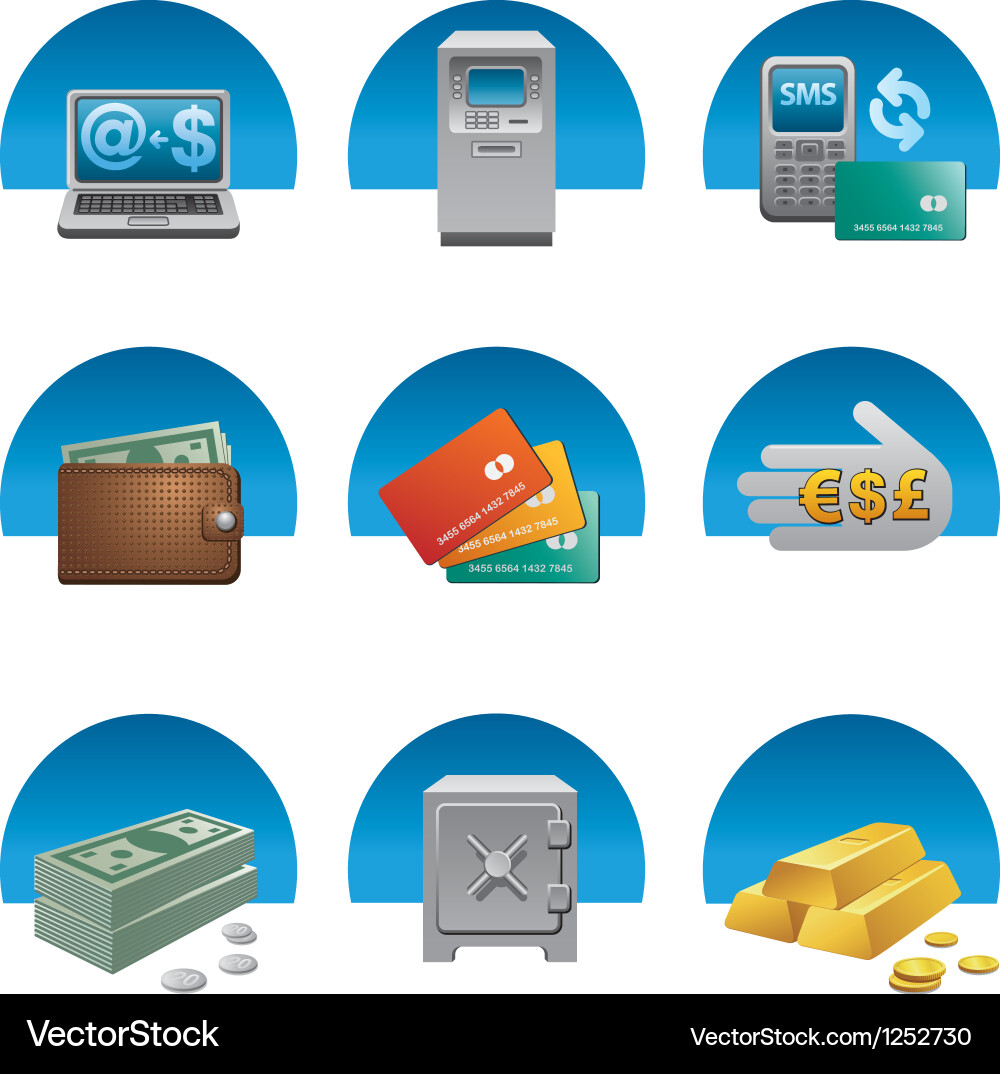 Banking icons Royalty Free Vector Image - VectorStock