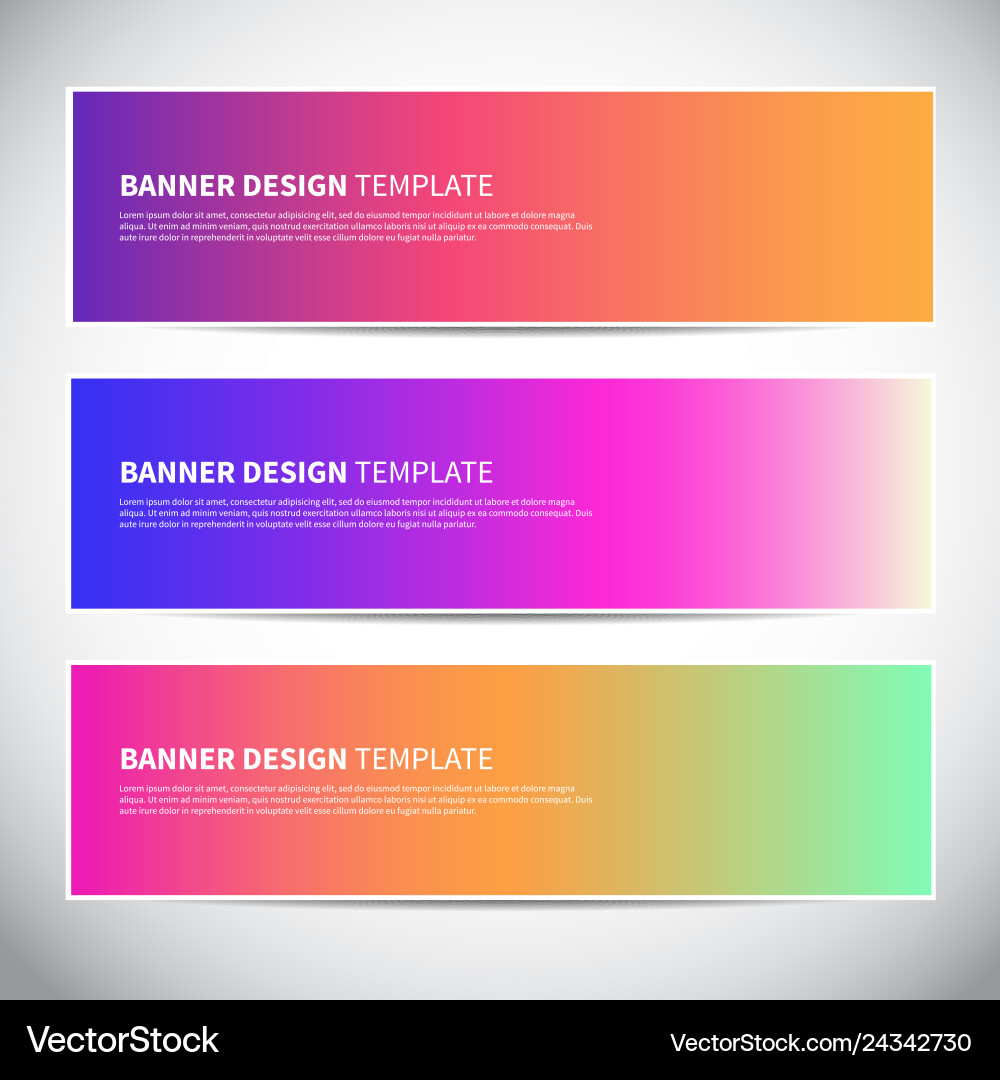 Bright Gradient Banners & Headers Royalty Free Vector