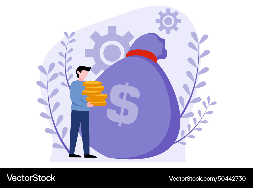 Business finance flat design Royalty Free Vector Image